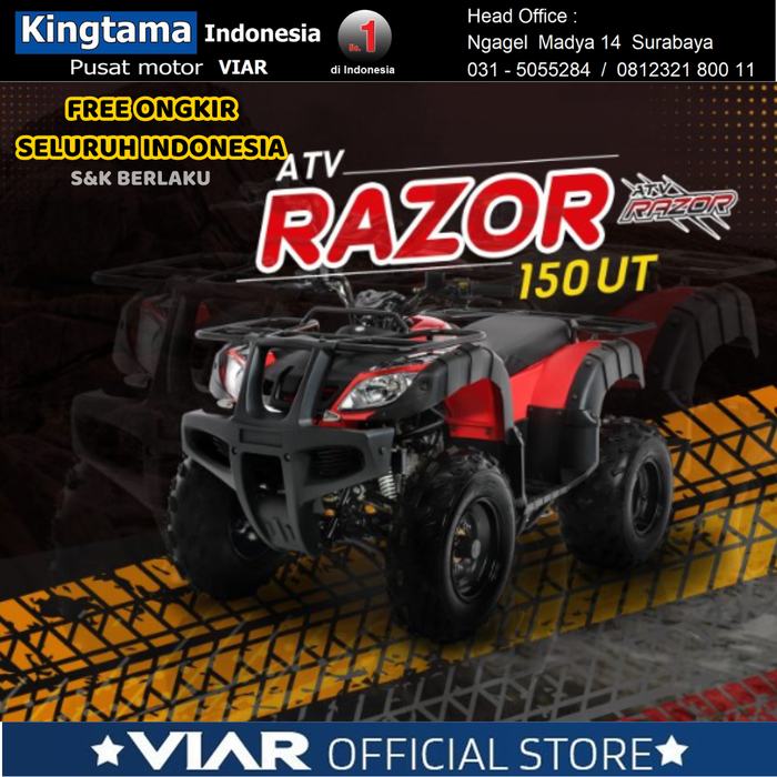 Jual ATV VIAR RAZOR 150 UT - PROMO- ORIGINAL - Merah, surabaya - Kota ...