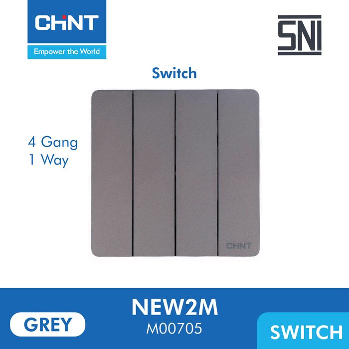 Promo Chint Saklar NEW2M 4 Gang 1 Way Switch 10A 250V - Roman Silver ...