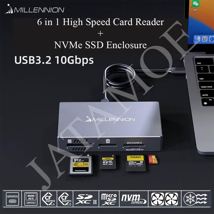 Jual Millennion 6 in 1 Multi Cardreader card reader multi, NVMe SSD ...
