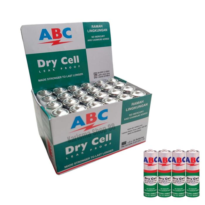Jual Baterai AA hijau isi 24 pcs / baterai / battery / batu / abc a2 ...