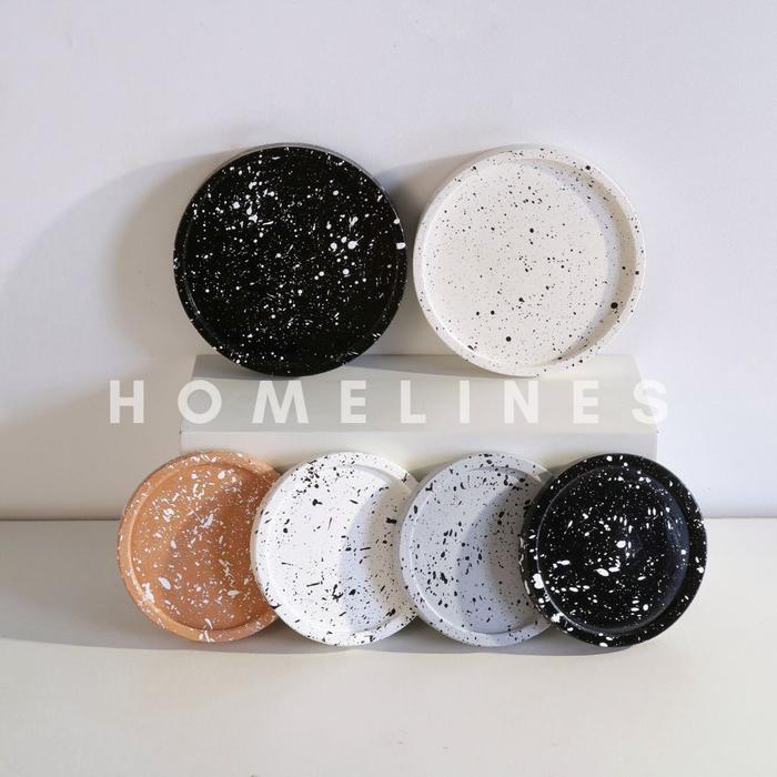 Promo Homelines Coaster Round Aesthetic 8 10 11 cm Hitam Putih Coklat ...