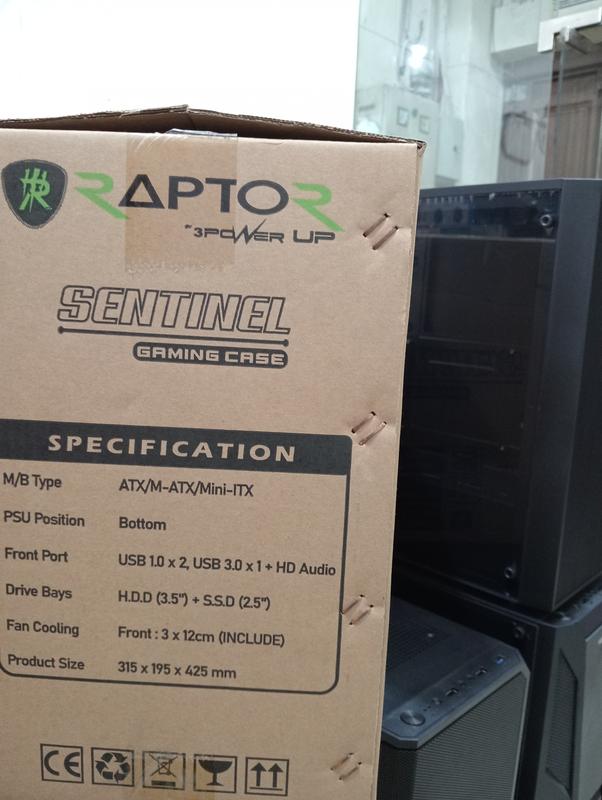 Casing GAMING "BARU" RAPTOR-SENTINEL by 3PowerUP dapat FREE 3 fan RGB ...