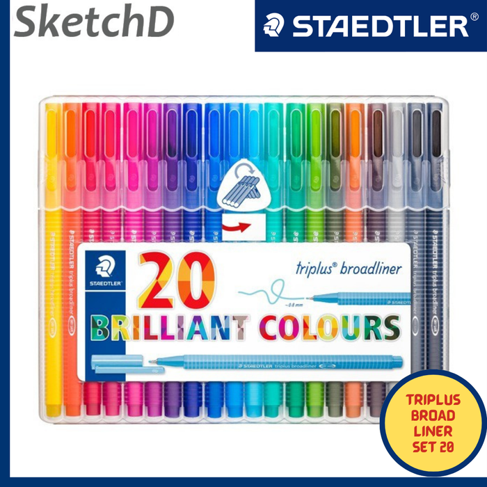 Jual Pena Triplus Color Broadliner Staedtler Spidol Marker 0.8 mm set ...