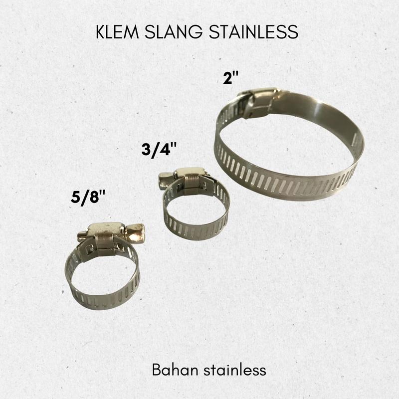 KLEM SELANG SLANG STAINLESS 5/8 3/4 2" INCI - Shop | Tokopedia