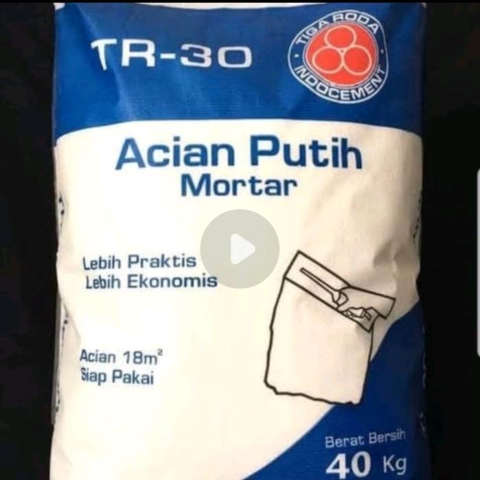 Jual Semen Acian Mortar Tiga Roda TR 30 Putih 40 Kg White Skimcoat ...