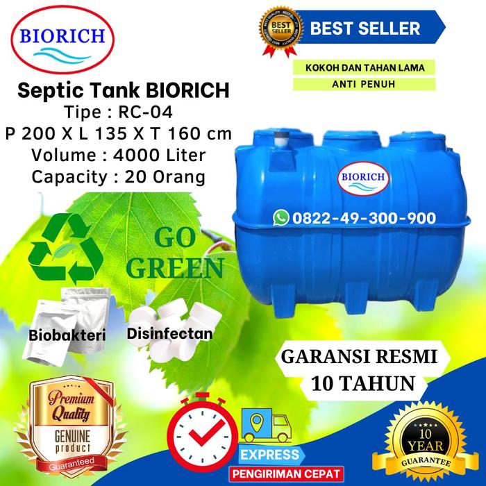 Jual Septic Tank Bio - Biofil - BIotank - Biotech - Biorich 4000 Liter ...