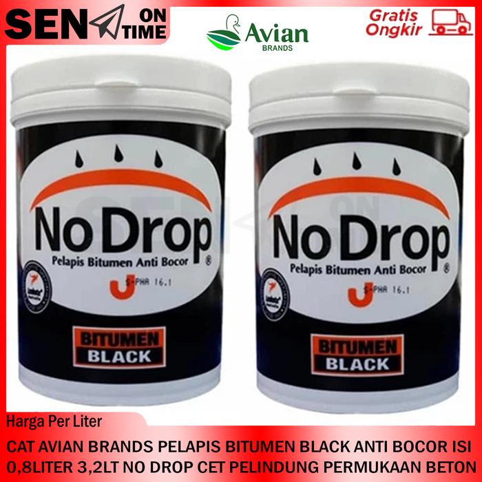 Jual CAT AVIAN BRANDS PELAPIS BITUMEN BLACK ANTI BOCOR ISI 0,8LITER 3 ...