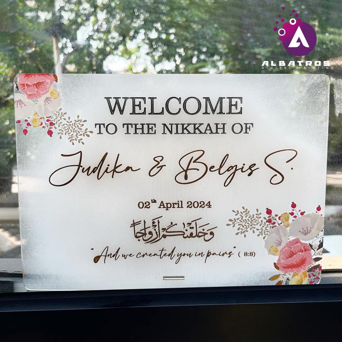 Jual Custom Welcome Sign Grafir Acrylic | Sign Wedding Decoration - A5 ...