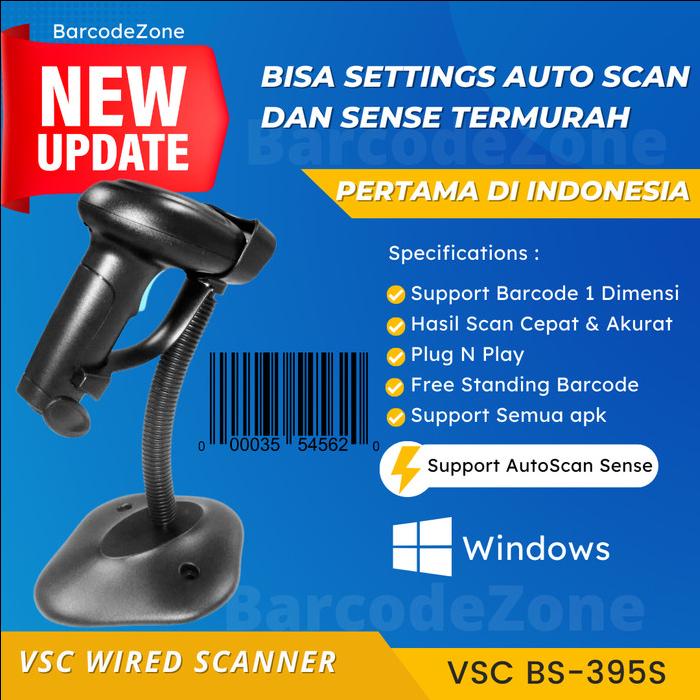 BARCODE SCANNER AUTO SENSE / STAND 1D VSC 1000 - USB Laser - Shop ...