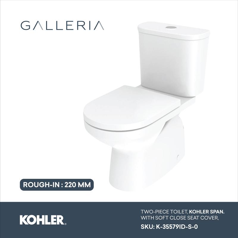 Kohler Span 2PC Toilet 220MM w/ Quiet Closet Seat K-35579ID-S-0 ...