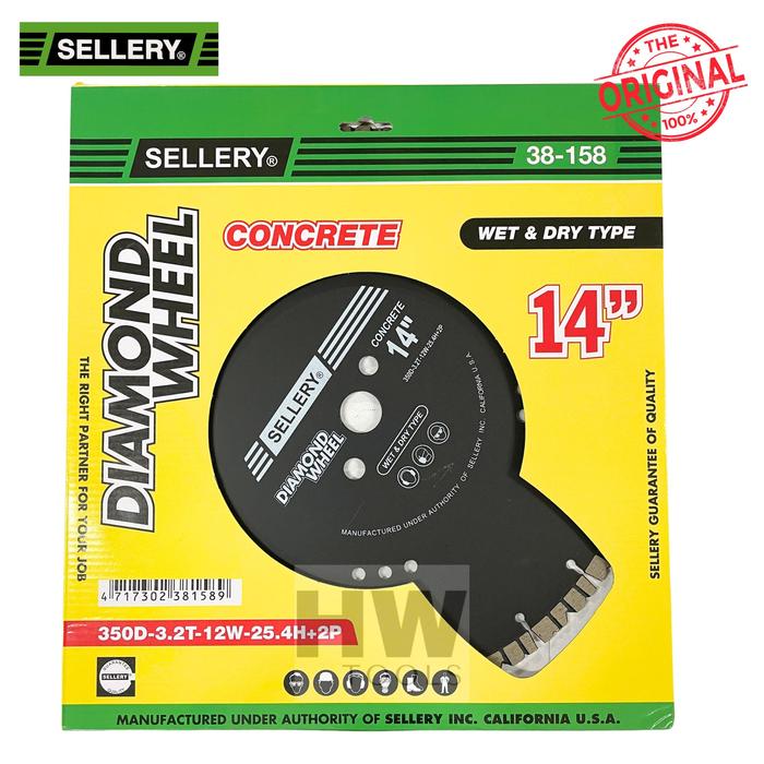 Jual SELLERY Diamond Wheel Concrete Cutter 14" Inch Wet & Dry Type Mata ...