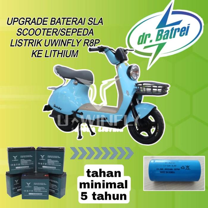 Jual Baterai sepeda listrik Uwinfly R8P - Upgrade SLA ke Lithium ...