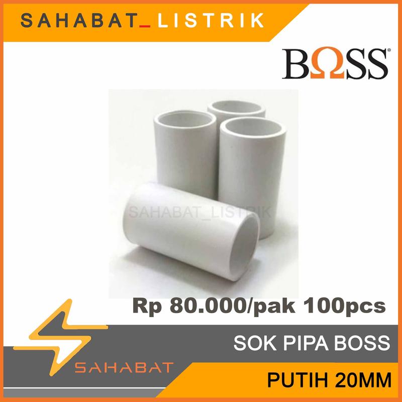 SOK PIPA LISTRIK BOSS 20MM PUTIH PER PCS - Shop | Tokopedia