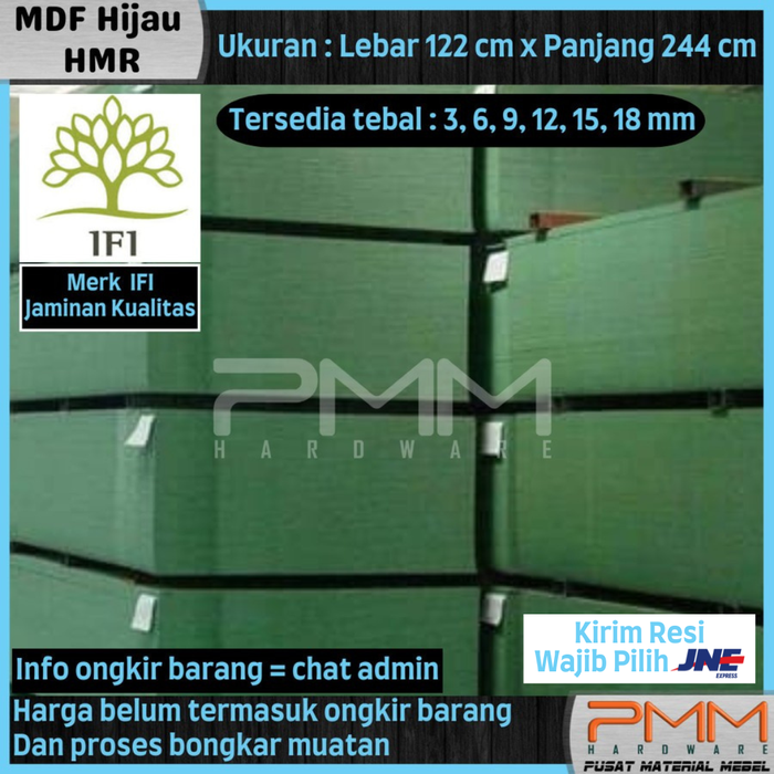 Jual MDF board HMR hijau papan kayu tahan air tebal 3mm 6mm 9mm 12mm ...