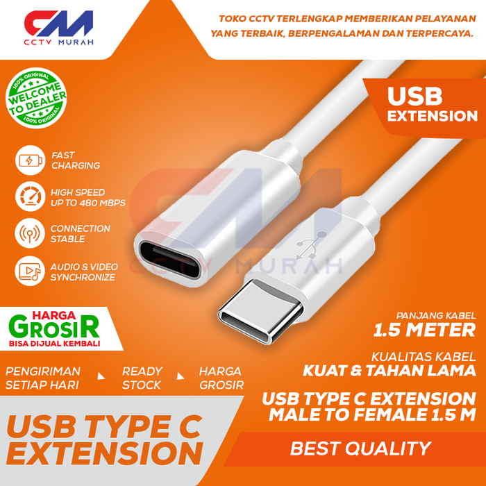 Jual Kabel Extension Type C Male To Type C Female - 3M - Jakarta Barat ...