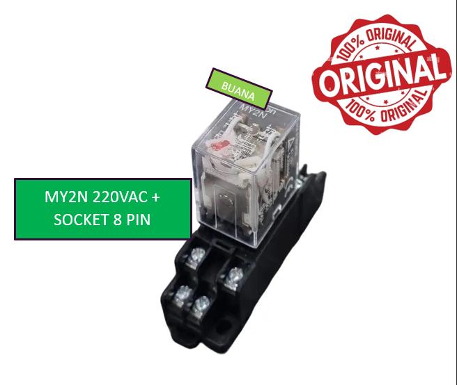 Relay MY2N 220VAC + Socket 8 pin / My2 220vac - Shop | Tokopedia