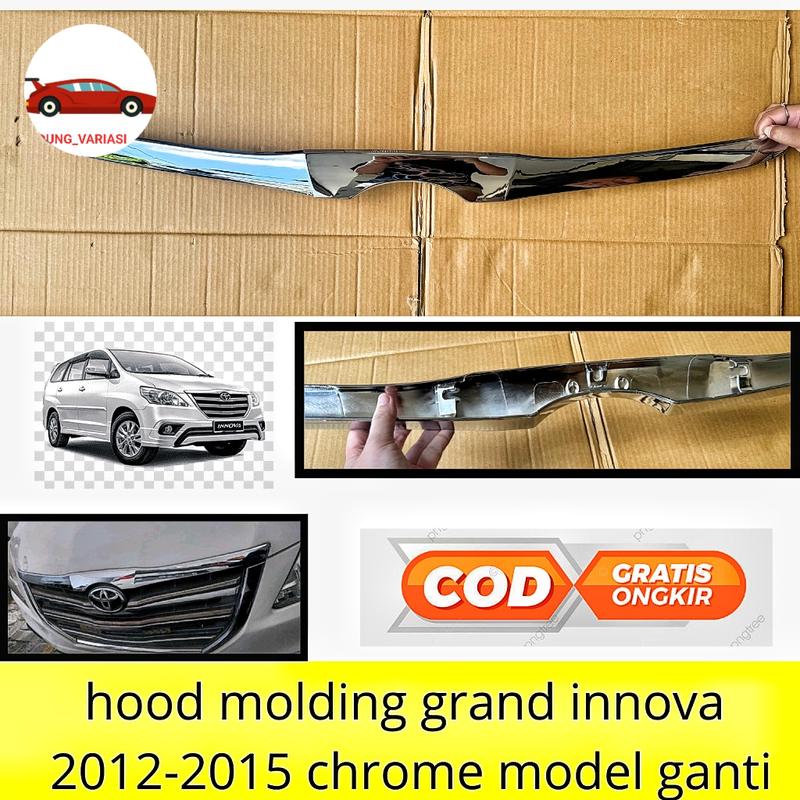 hood molding list kap mesin grand innova 2012-2015 chrome model - Shop ...