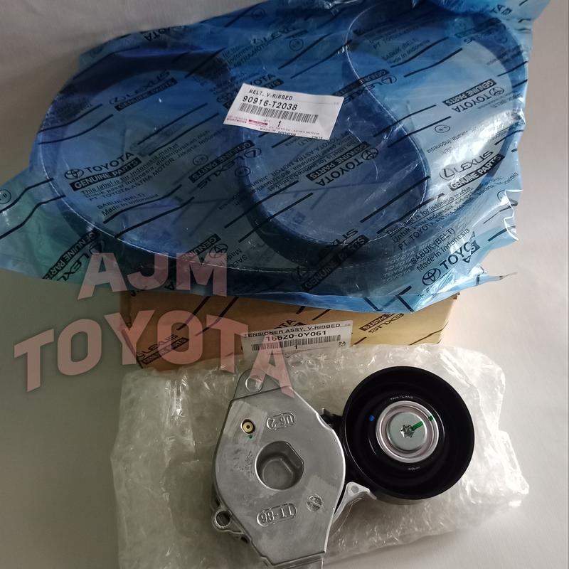 Tensioner dan Vanbelt set toyota Sienta original 16620-0Y061 90916 ...