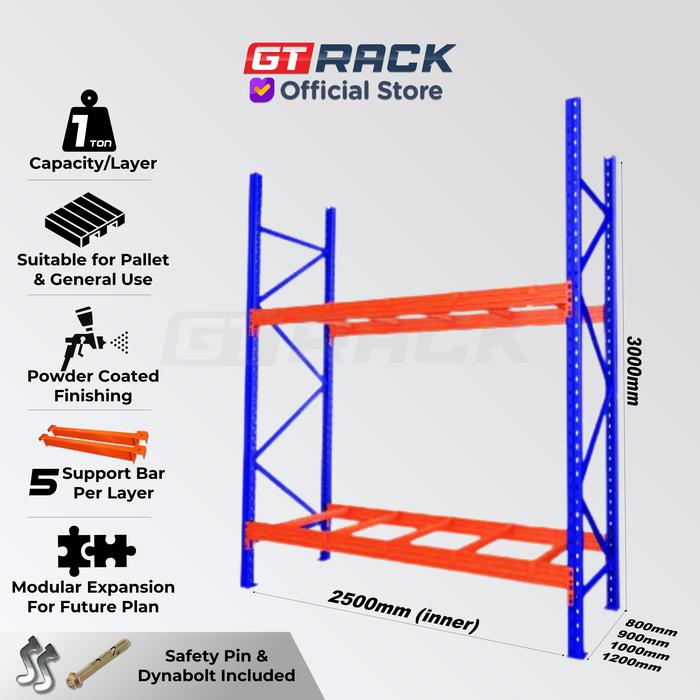 Promo RACK PALLET 1 TON AYORACK AI10-2530S W9 - RAK BESI PALET RACKING ...
