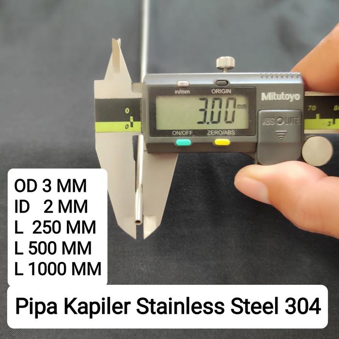 Jual Pipa kapiler stainless steel / Stainless Tube OD 3mm x ID 2mm L ...