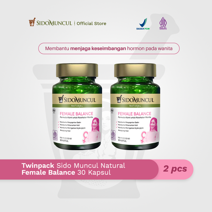Promo Twinpack Sido Muncul Natural Female Balance 30 Kapsul Kesehatan ...