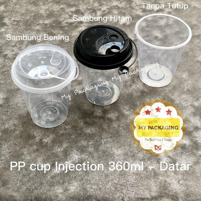 Jual Paket Cup PP Injection 360ml 12oz DATAR (500set) PREMIUM 1 dus ...