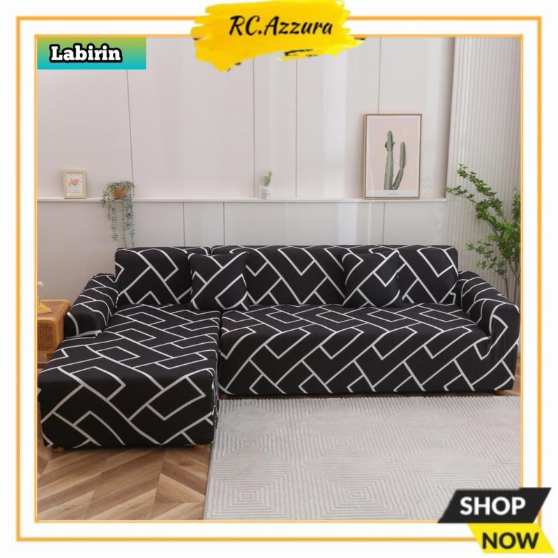 COVER SOFA L SHAPED SIKU SUDUT SARUNG SOFA POLOS STRETCH ELASTIS - Shop ...