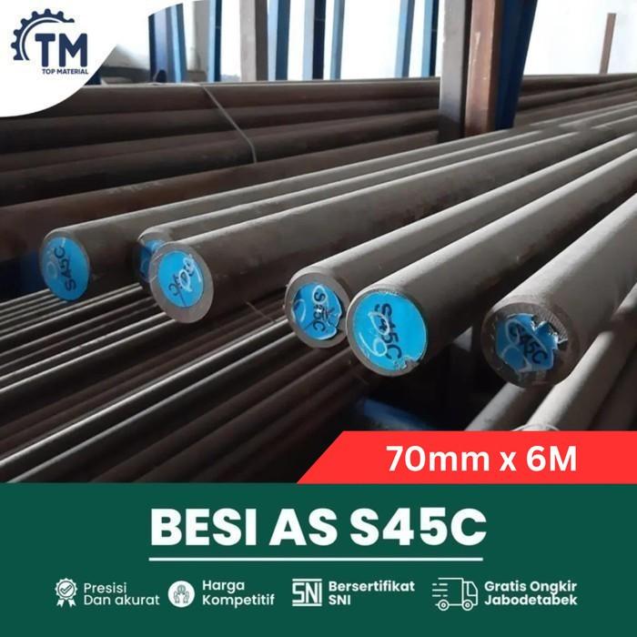 Jual BESI AS S45C Diameter 70mm Panjang 6 Meter SNI Assental Hitam ...