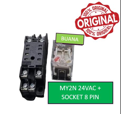 Relay MY2N 24VAC plus socket 8 pin / MY2 24VAC - Shop | Tokopedia