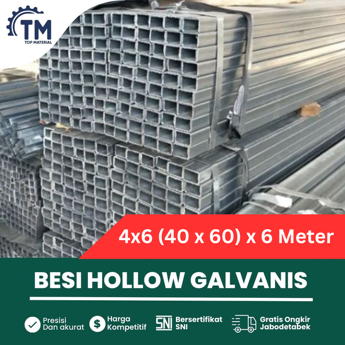 Jual Harga Besi Hollow Galvanis 4x6 ( 40 x 60 ) Panjang 6 Meter Holo ...