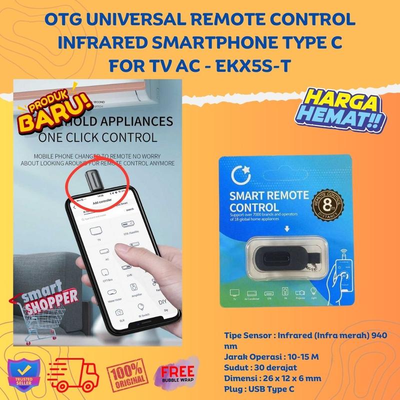 Remote Control OTG Infrared Tipe C Smartphone Untuk TV AC Kamera - Shop ...