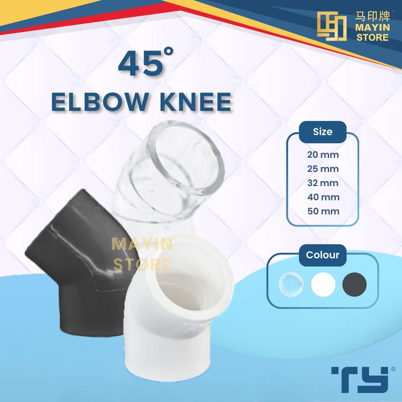 TY K04 Elbow Knee 45 Degree / Keni Pipa Pipe U-PVC Filter Filtrasi ...