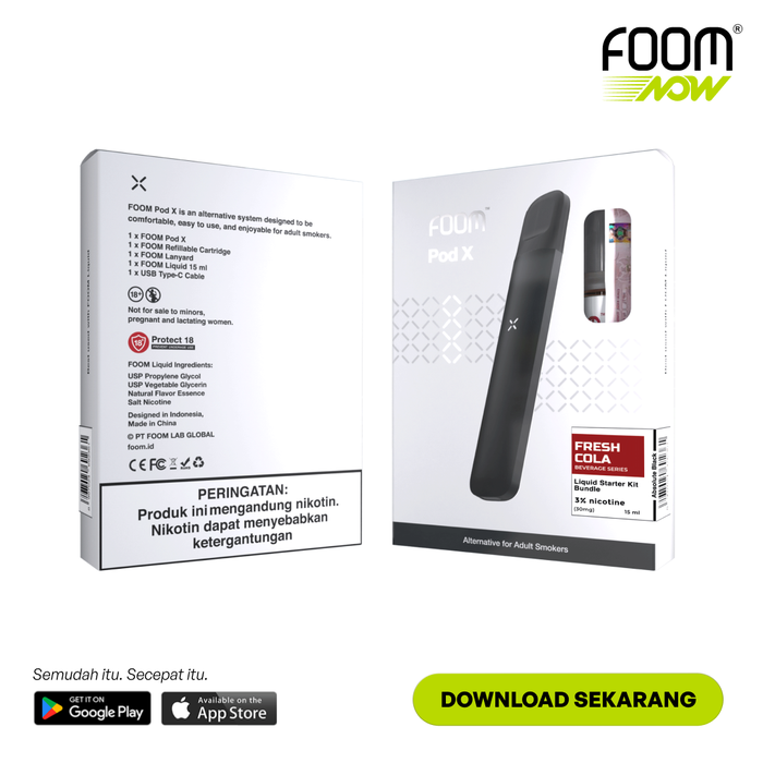 Promo POD X BUNDLING LIQUID FOOM (ABSOLUTE BLACK FRESH COLA 15ML ...