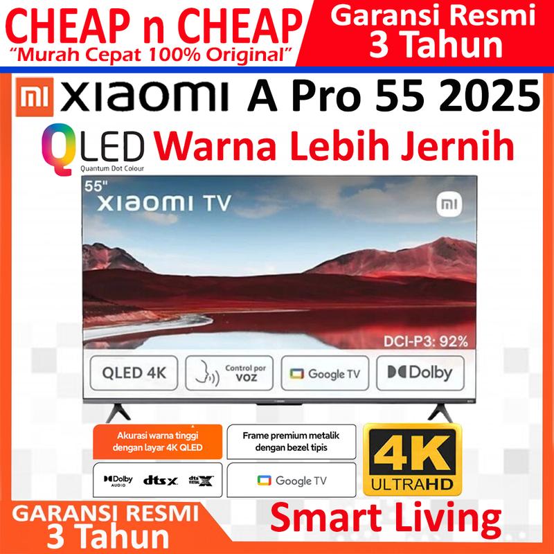 Xiaomi TV A 55 2025 QLED 55 Inch UHD 4K Google TV Smart Mi Digital - Shop | Tokopedia