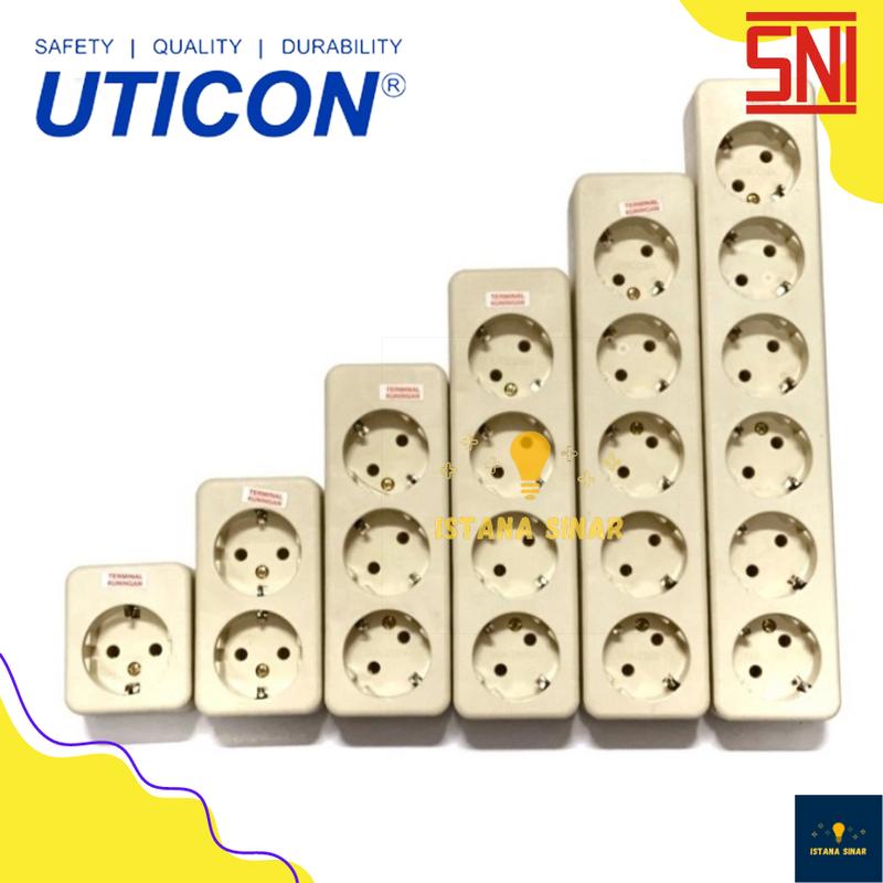 Stop Kontak Arde Uticon 1 2 3 4 5 6 Lubang Terminal Kuningan - Shop ...