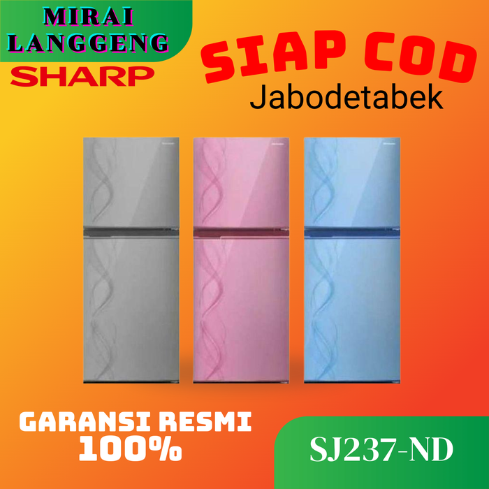 Jual KULKAS SHARP SJ 237 AS LEMARI ES KULKAS 2 PINTU 187 LITER NEW ...