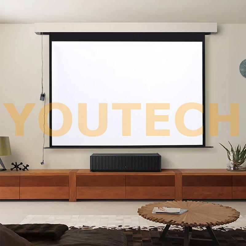 Layar Proyektor Motorized 150" Ratio 4:3 Screen Projector Remote 150 ...