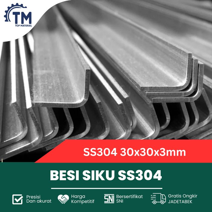 Jual Harga Besi Siku stainless steel SS304 3x3 cm ( 30 x 30mm ) tebal ...