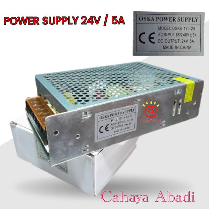 Jual LED Power Supply 24V 5A / Trafo LED. Strip 24 Volt DC 5A / Adaptor ...