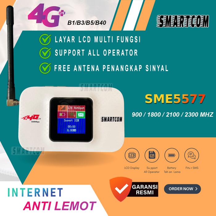 Promo MODEM MIFI WIFI POCKET 4G LTE SMARTCOM SM-E5577 - HITAM SM910 ...