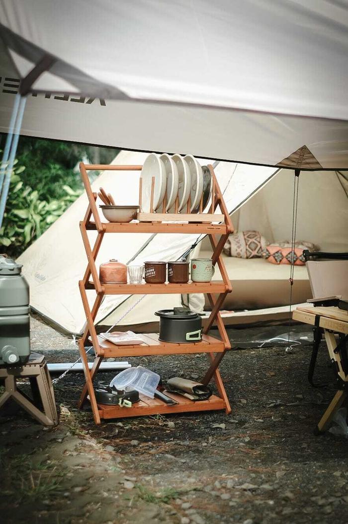 Jual Rak Lipat Luar Ruangan Rak Piknik 3 dan 4 Susun Portabel Rak lipat ...
