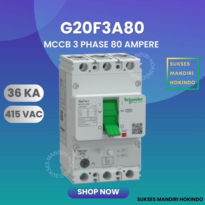 Jual MCCB 3 Phase 80 Ampere 3P 80A Circuit Breaker 3 Pas 80 Amper ...