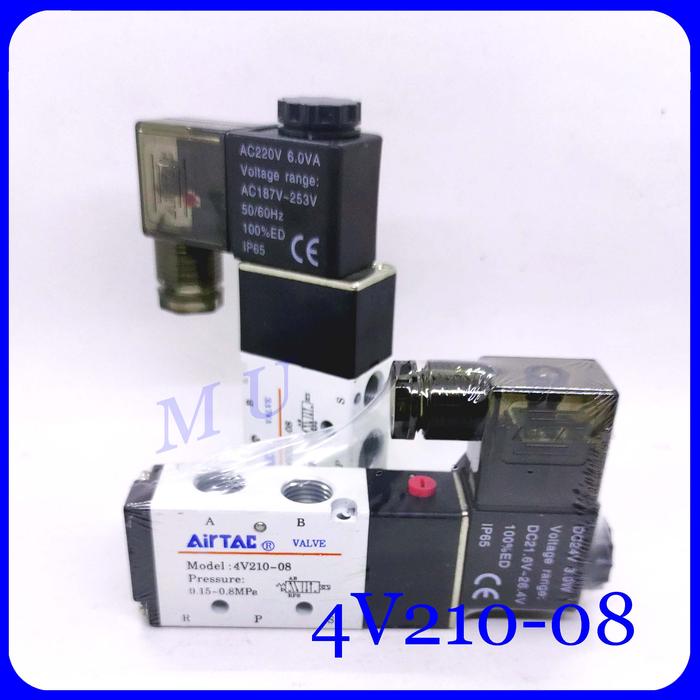 Jual Solenoid valve airtac 4v210-08-220VAC / 24VDC - AC 220V - Jakarta ...