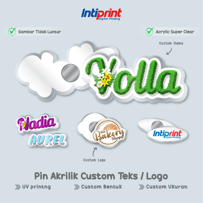 Jual Pin Magnet Akrilik Custom Nama | Akrilik Magnet Custom Logo Pin ...