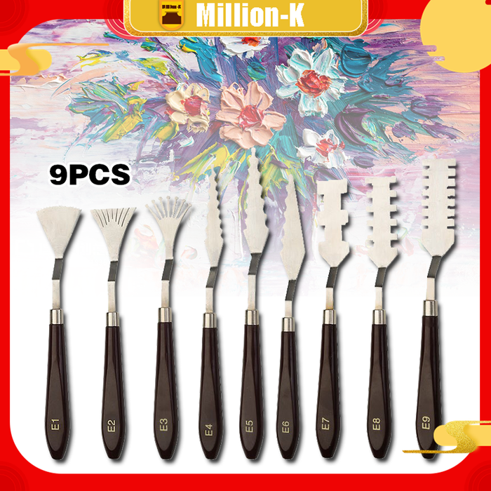 Jual 9PCS Palette Knife Spatula Lukis Pisau Lukis Spatula Dekorasi Kue ...