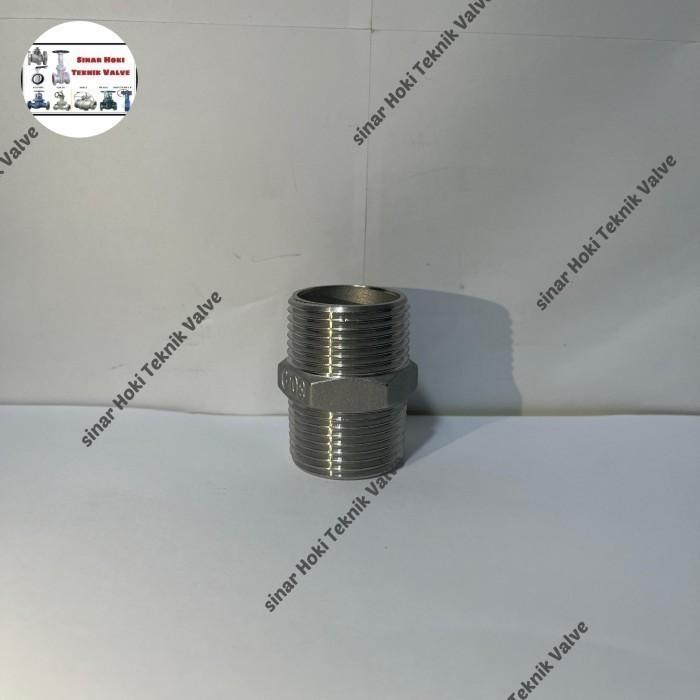 Jual DOUBLE NEPEL 4" INCH / DRAT LUAR SS304 STAINLESS STEEL 304 ...