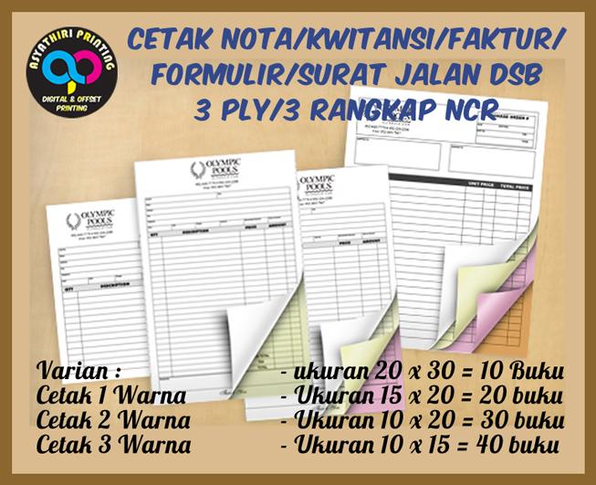 Jual Cetak Nota / Invoice / Surat Jalan / Tanda Terima / Faktur 3 ...