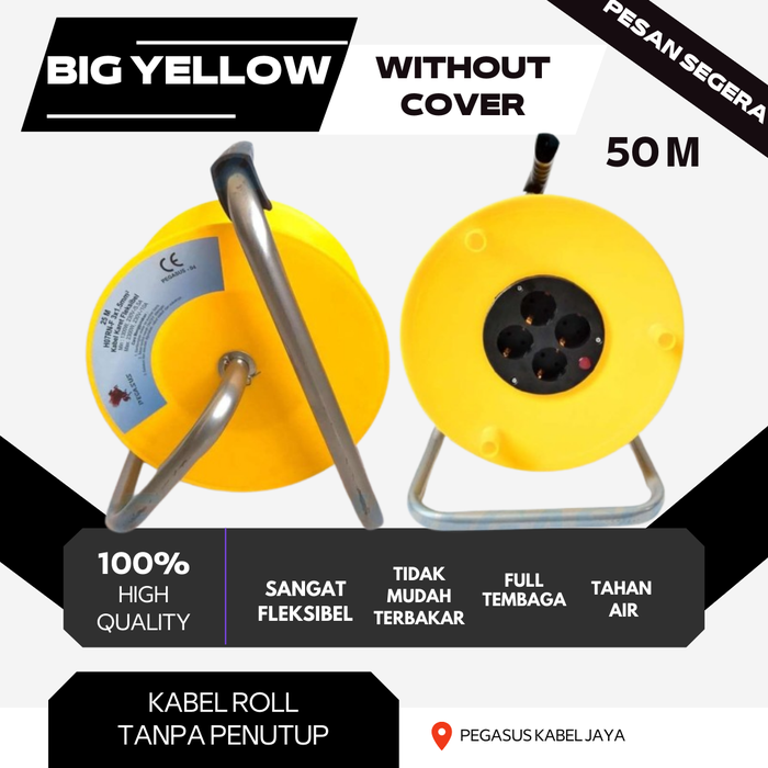 Jual Kabel Roll Dengan Kabel 25 meter Warna Kuning Kecil - Tanpa Cover ...