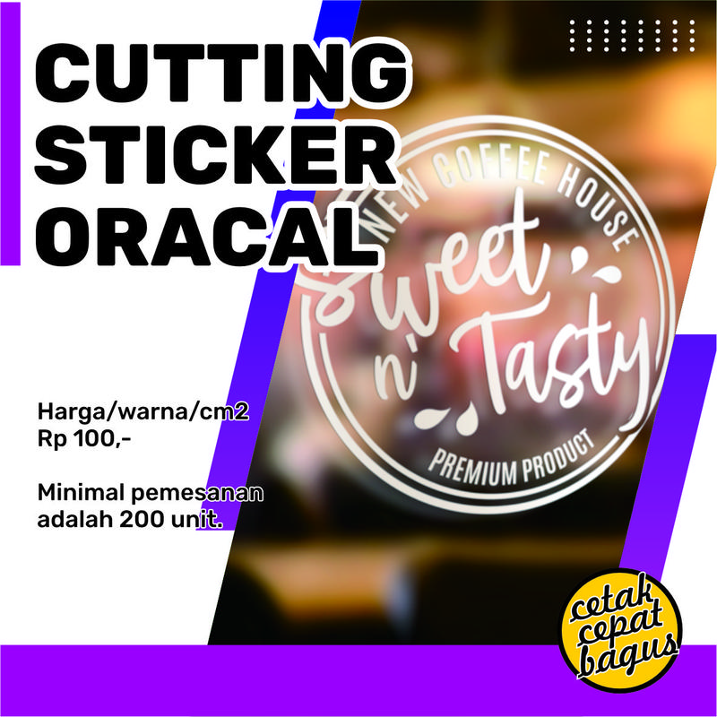 Cutting Sticker Oracal untuk Kaca / Jendela / Pintu Toko / Kantor ...