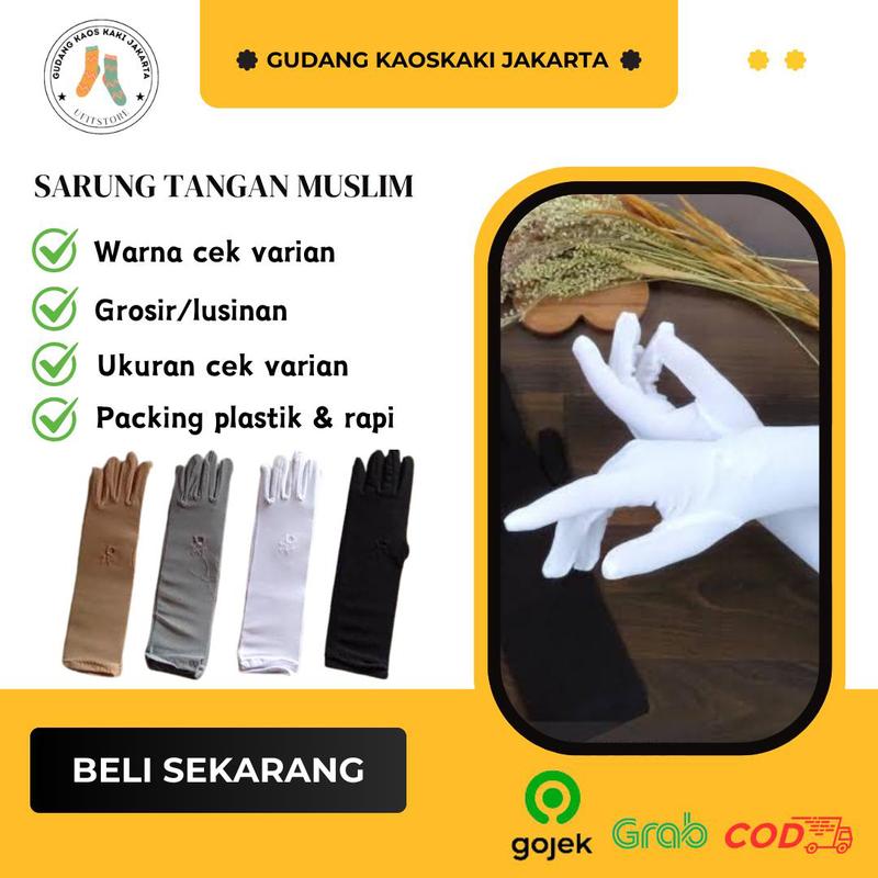 Hitam Coklat Abu Putih Sarung Tangan Muslim Alawi Allawi - Shop | Tokopedia
